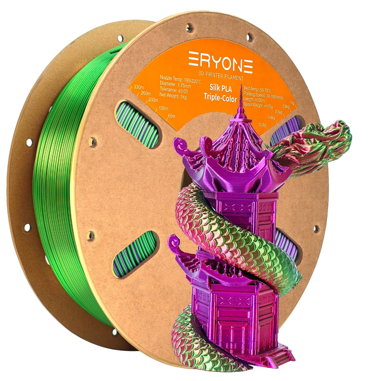 PLA Silk Triple-Color 3D Printer Filament， 1.75mm(1kg) | Eryone – eryone3d