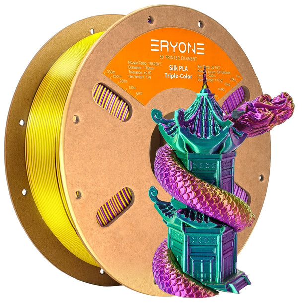 PLA Silk Triple-Color 3D Printer Filament， 1.75mm(1kg) | Eryone – eryone3d