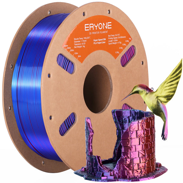 PLA Silk Triple-Color 3D Printer Filament， 1.75mm(1kg) | Eryone – eryone3d