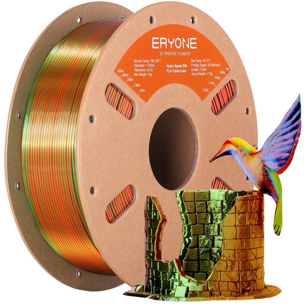 PLA Silk Triple-Color 3D Printer Filament， 1.75mm(1kg) | Eryone – eryone3d