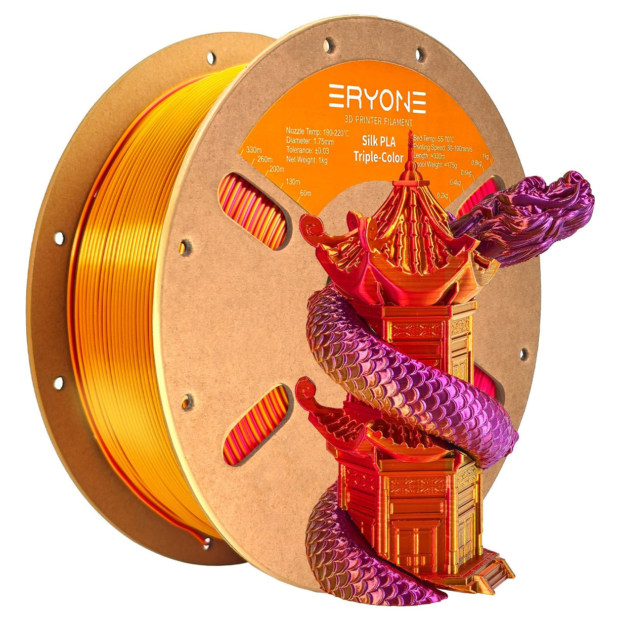 PLA Silk Triple-Color 3D Printer Filament， 1.75mm(1kg) | Eryone – eryone3d